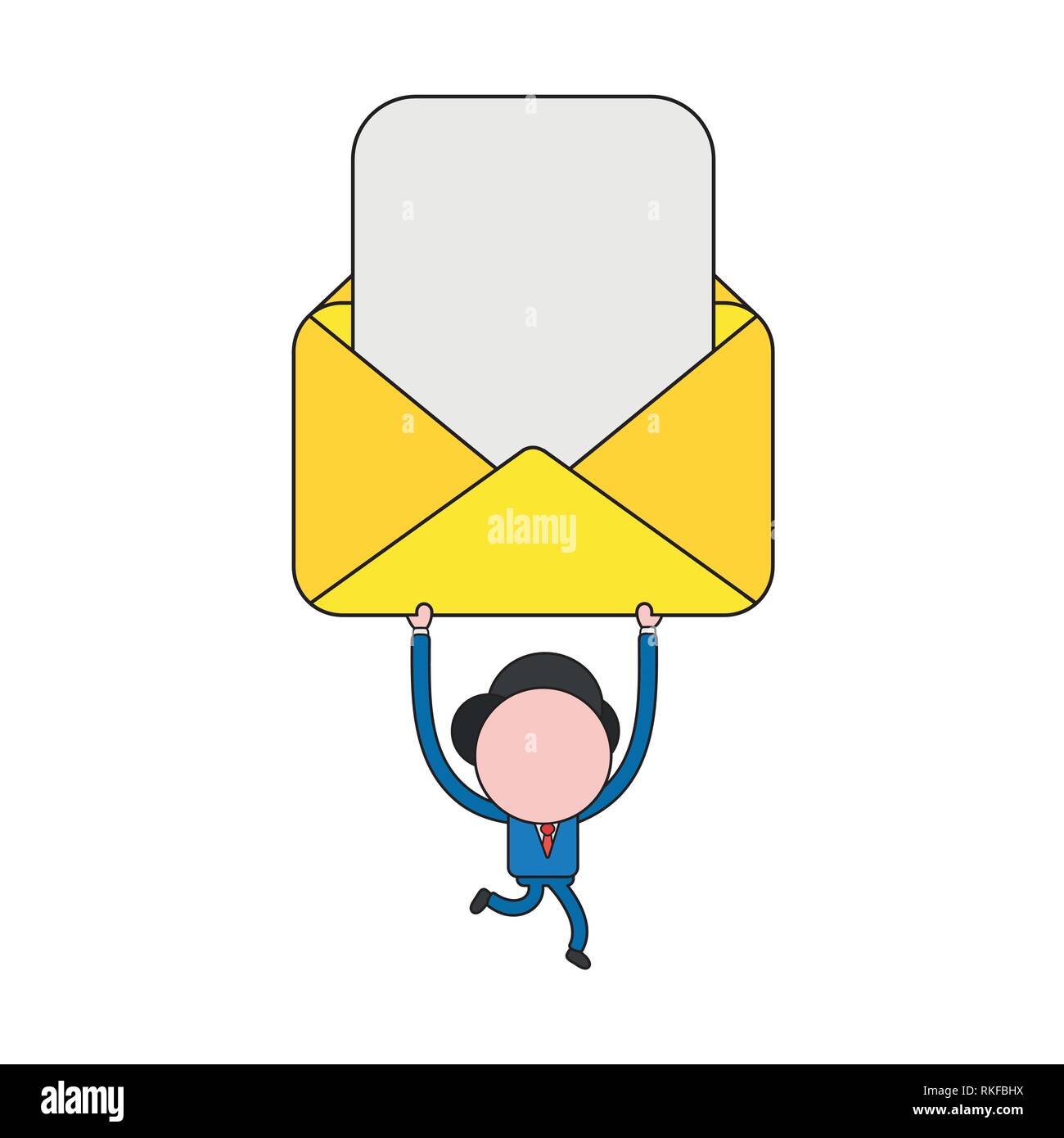 Vector illustration businessman character running and carrying open ...