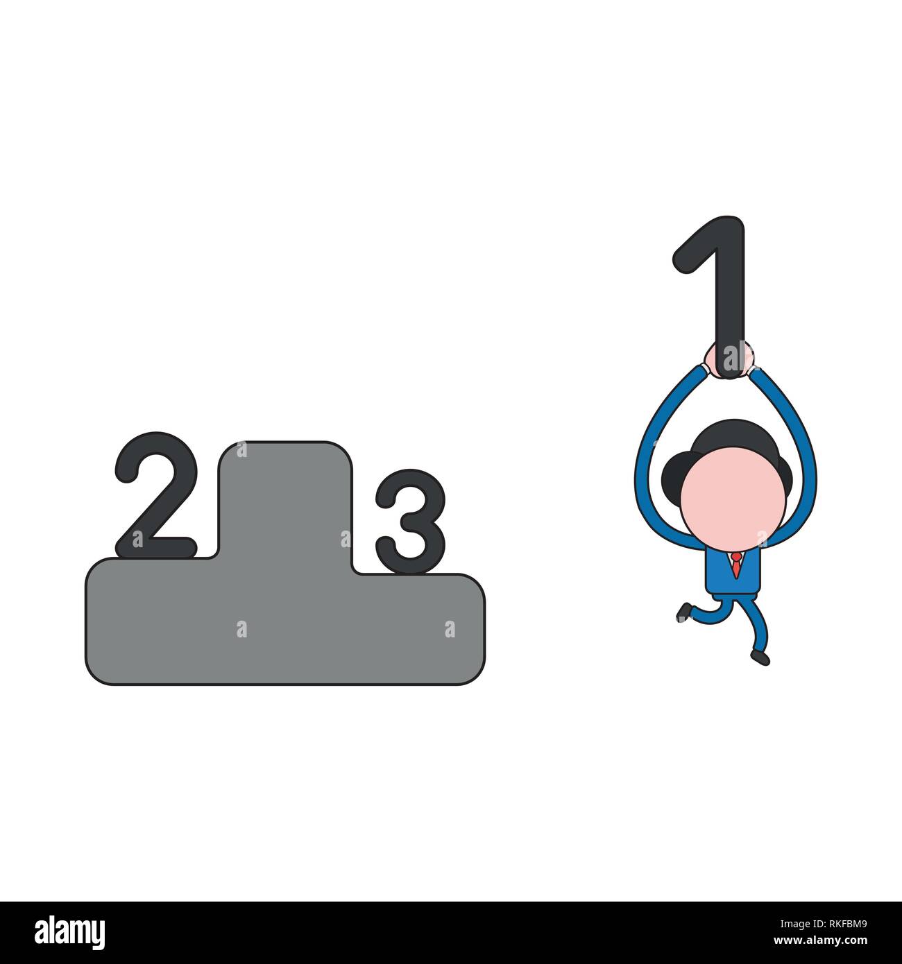 Vector illustration businessman character running and carrying first ...