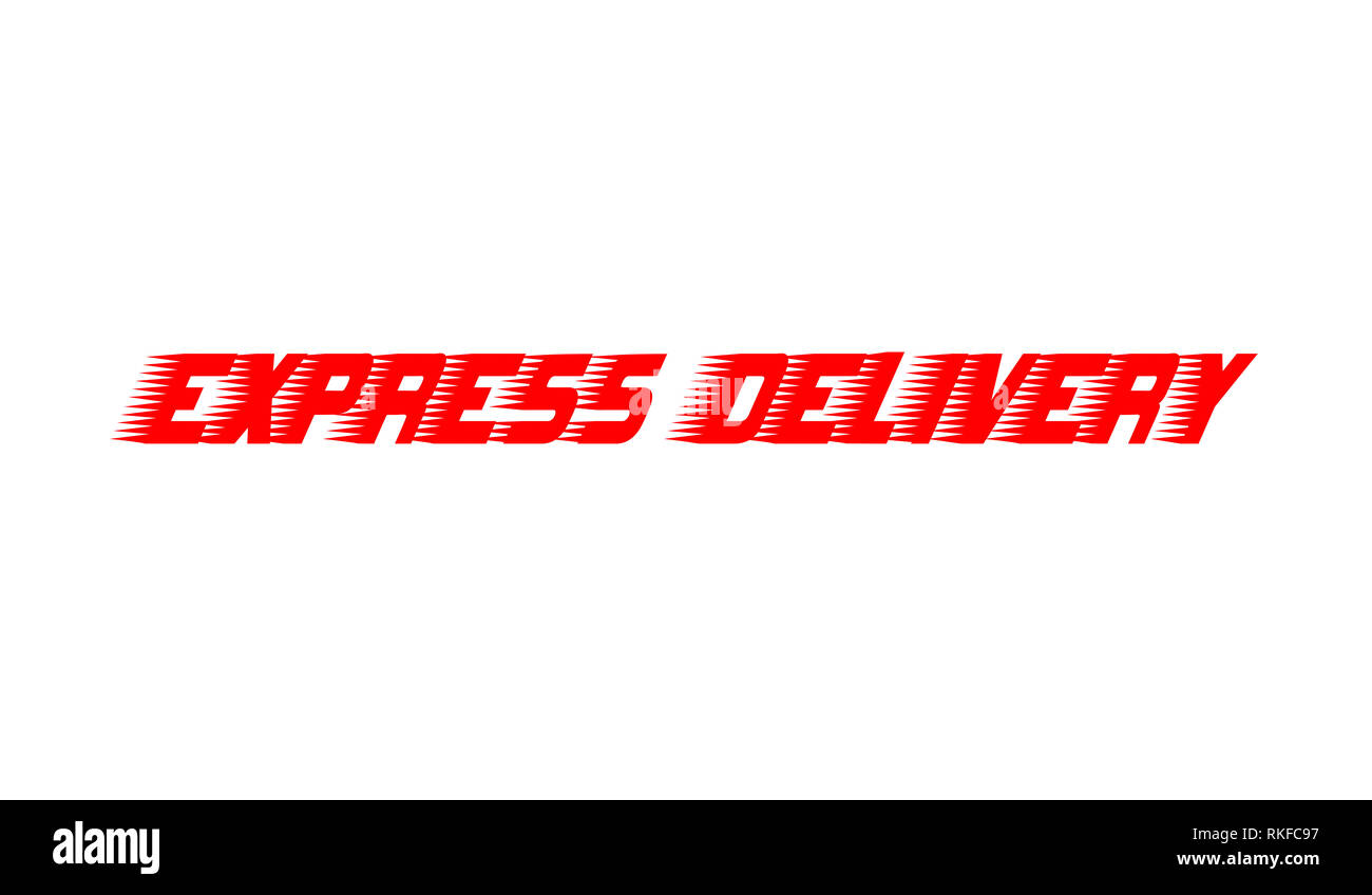 Express delivery sign illustration Stock Photo - Alamy