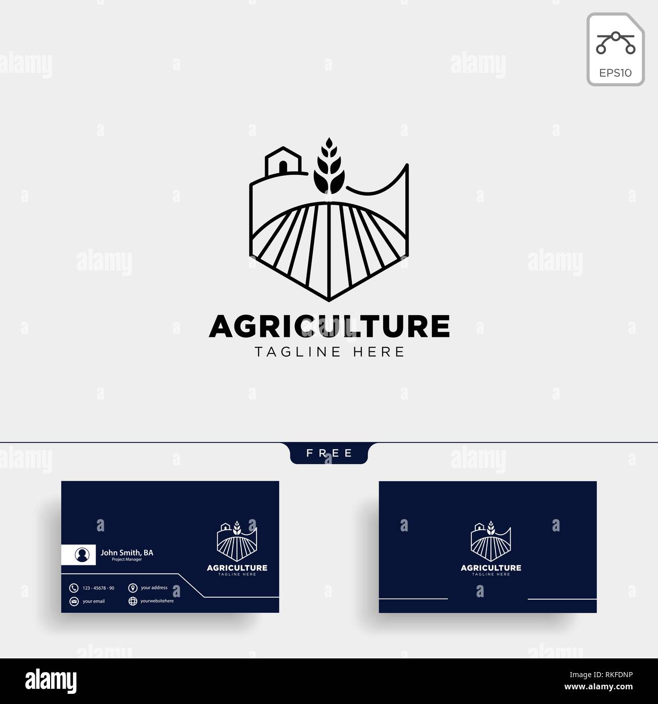 agriculture farm line badge vintage logo template vector illustration ...