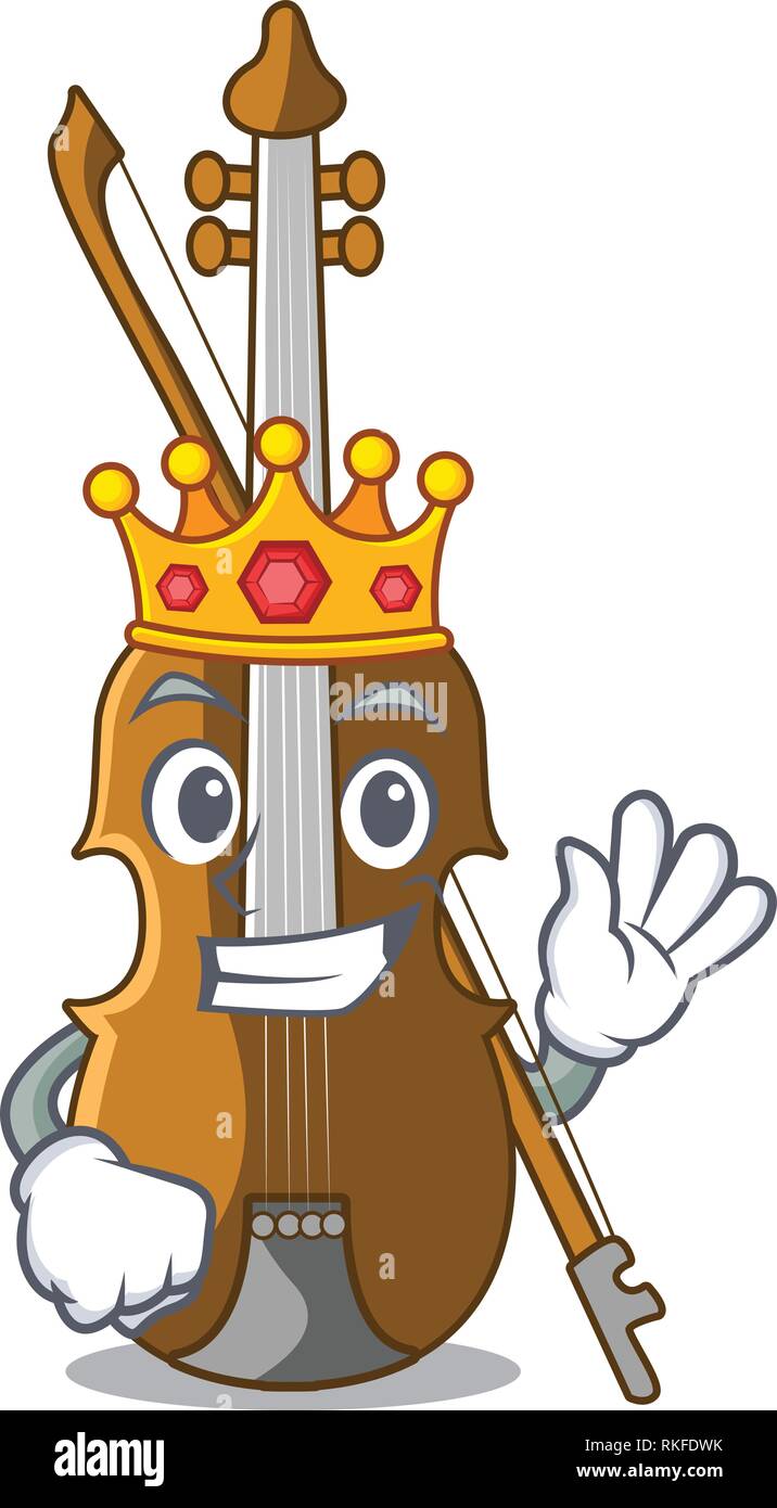 King violin isolated with in the mascot vector illustration Stock ...