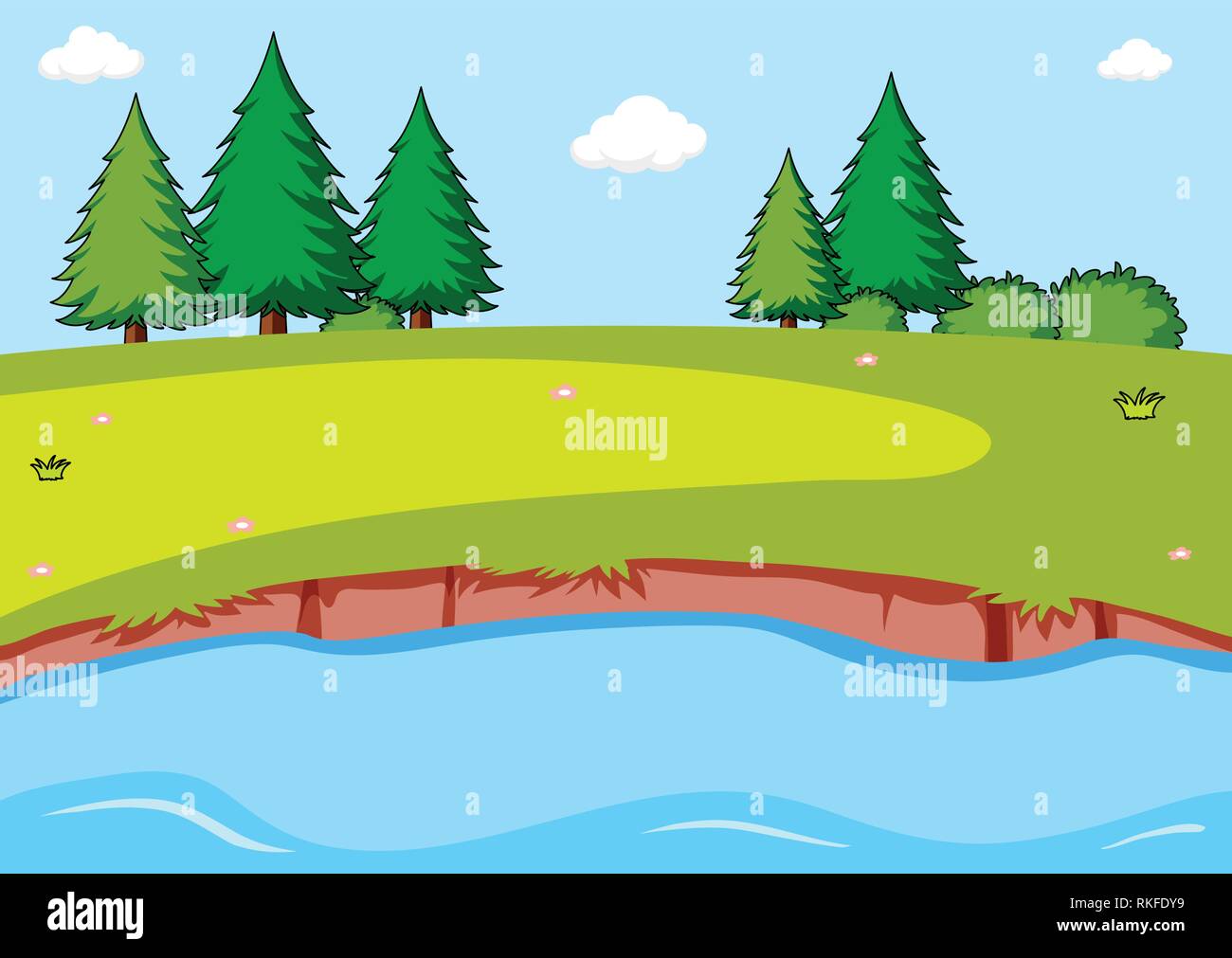A simple nature scene illustration Stock Vector Image & Art - Alamy