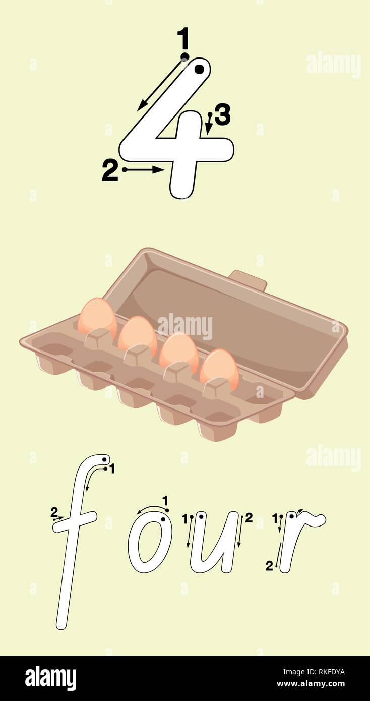 Number Four Tracing Worksheets Illustration Stock Vector Image Art number-four-tracing-worksheets-illustration-stock-vector-image-art