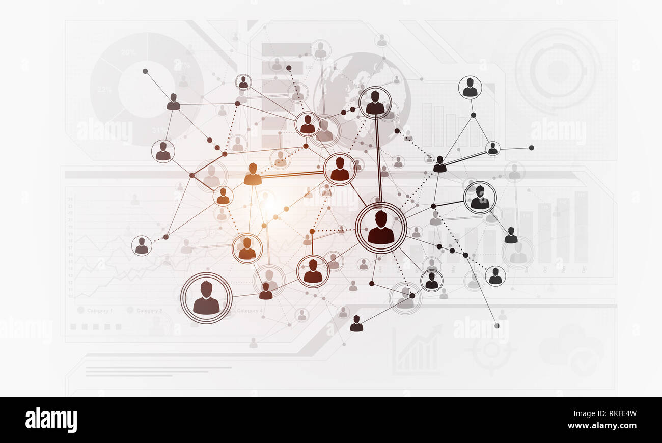 Lines and dots as networking idea drawn on white background Stock Photo ...