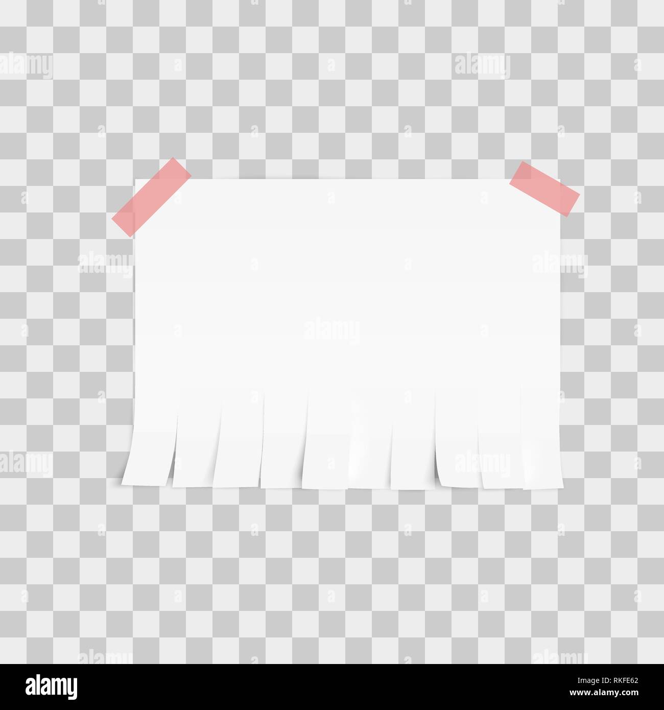 White advertisement Tear-off paper template on white background. Vector ...