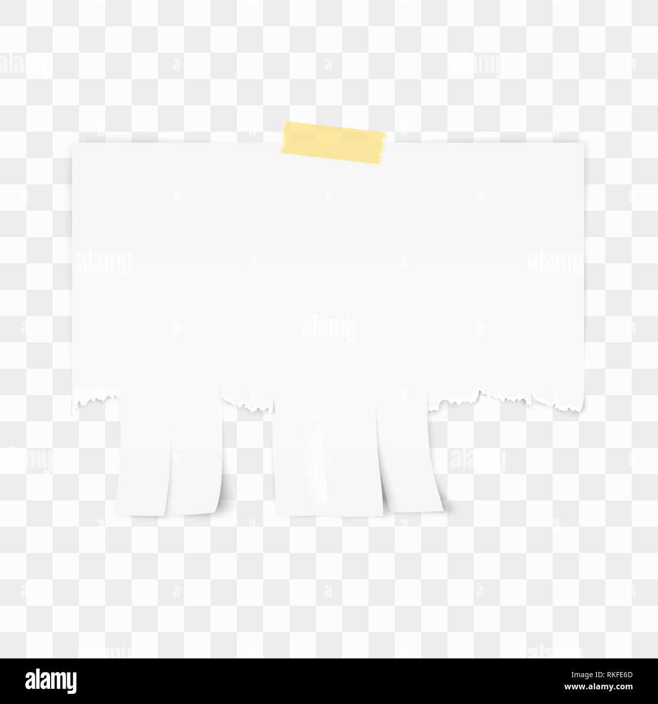 Tear-off paper template. White advertisement paper on white background ...