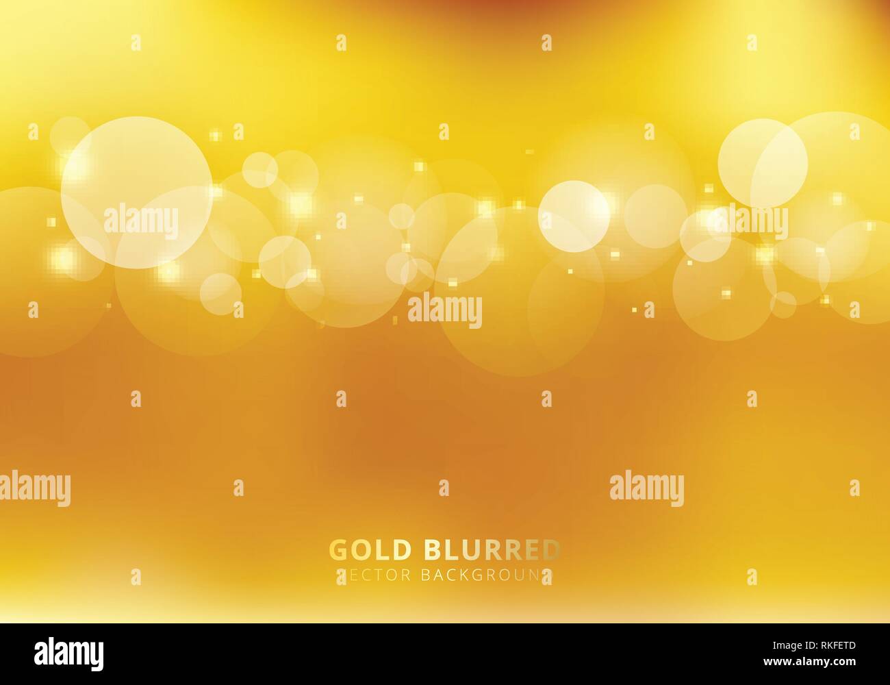 Abstract gold blurred background with circles bokeh and sparkle. Luxury ...