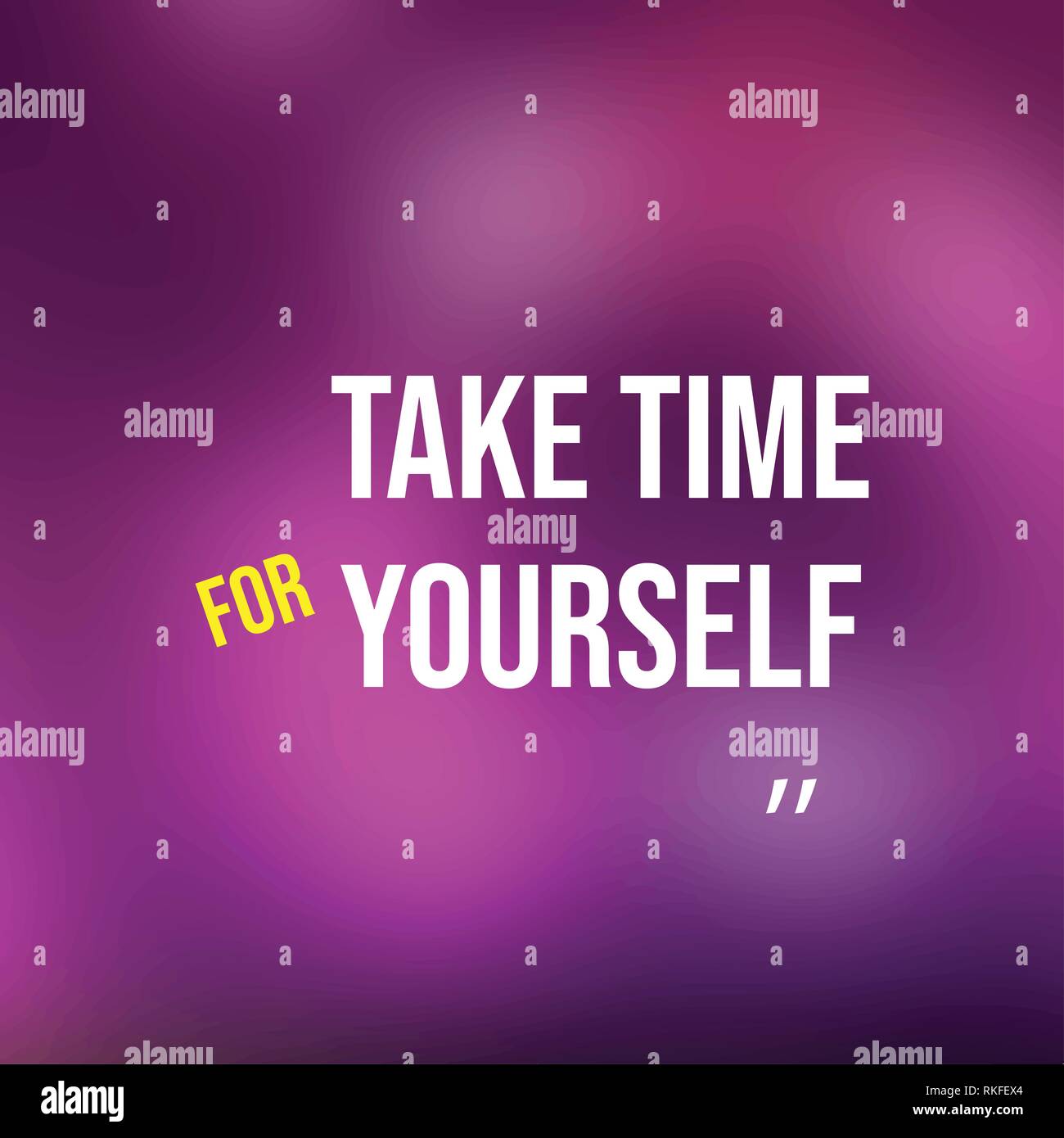 take time for yourself. Life quote with modern background vector Stock ...
