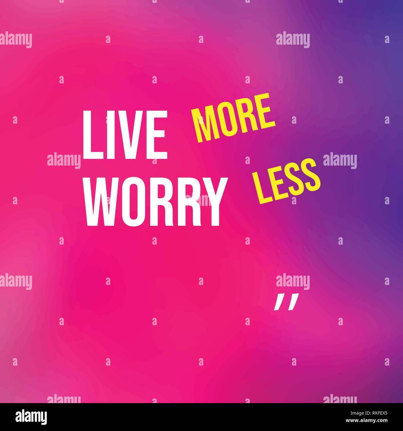 live more worry less. Life quote with modern background vector Stock ...