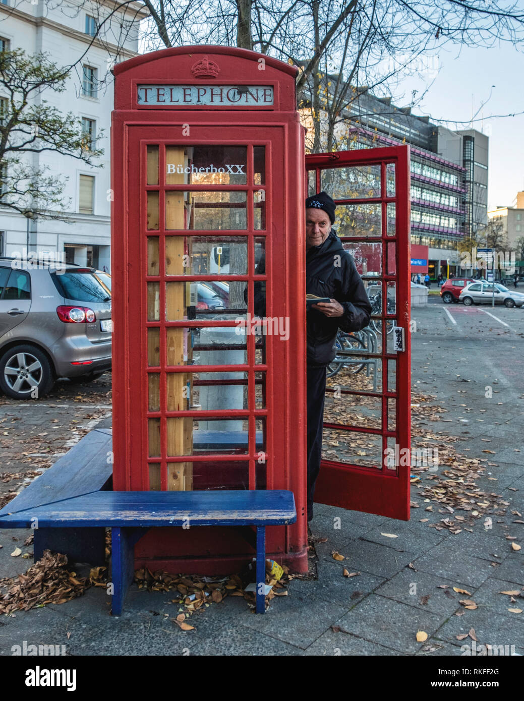 Berlin-Wilmersdorf. BucherboXX.Tiny lending library in Red Telephone ...