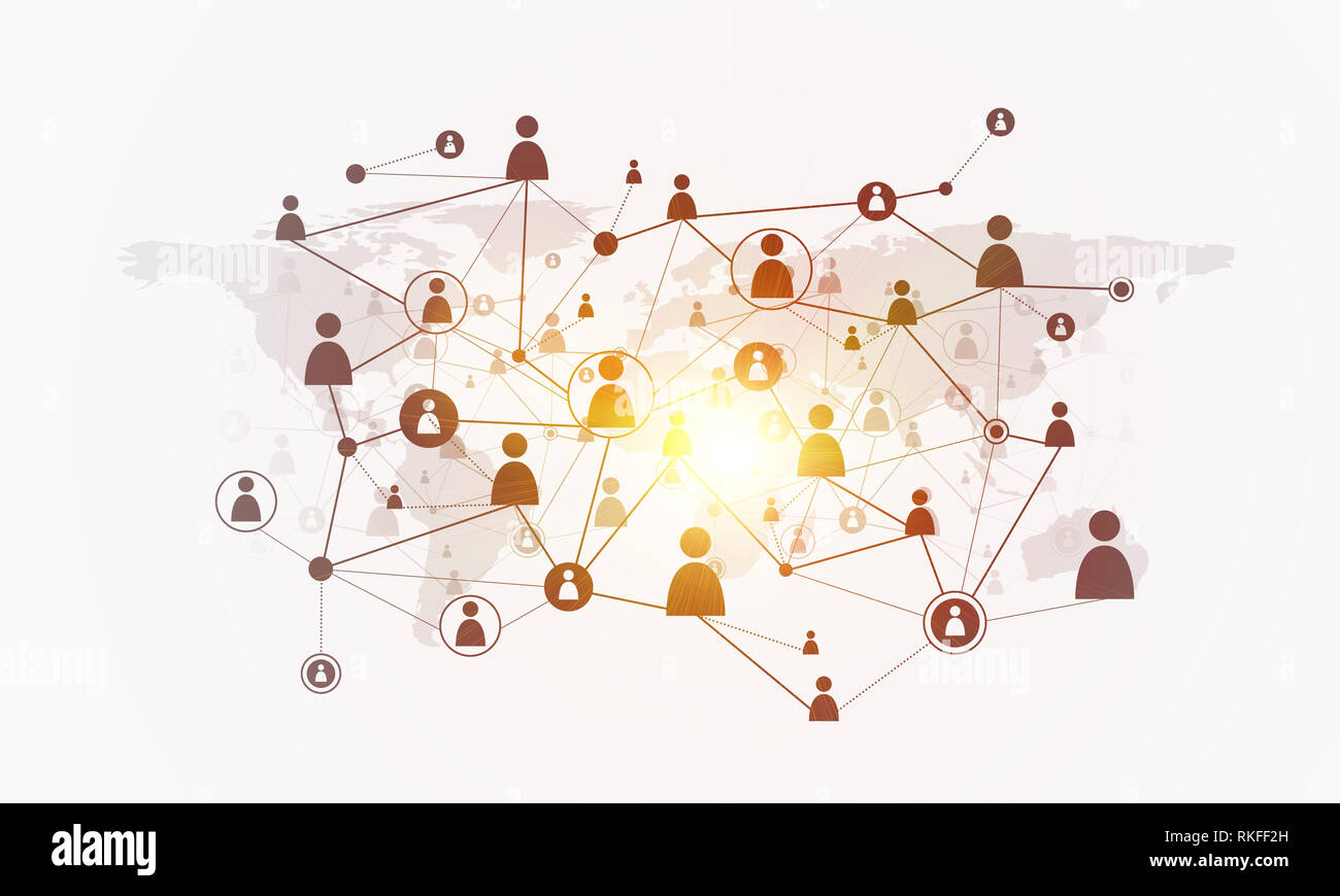 Lines and dots as networking idea drawn on white background Stock Photo ...