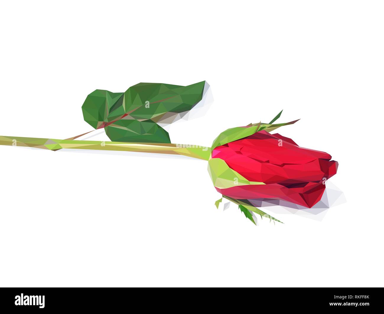 Red polygon rose Stock Vector Image & Art - Alamy