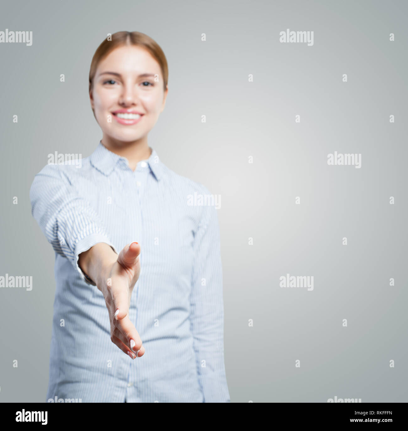 Handshake. Friendly business people shaking concept Stock Photo - Alamy