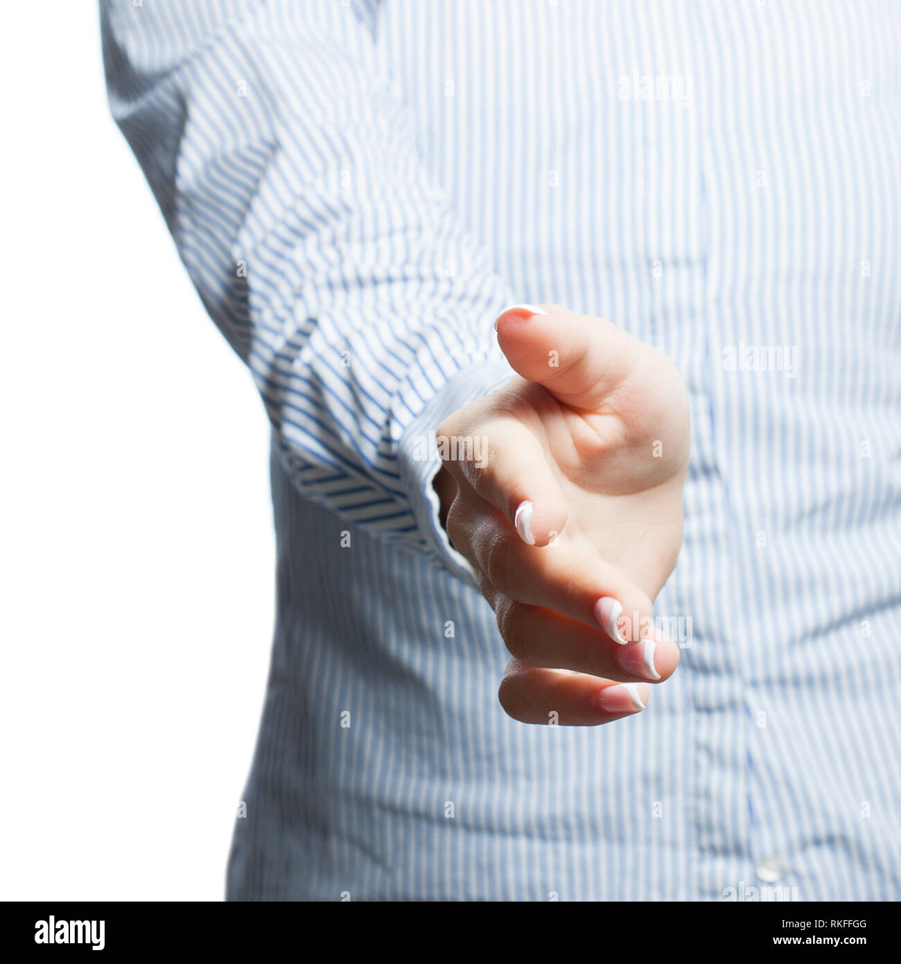 Young girl shake hands woman hi-res stock photography and images - Alamy