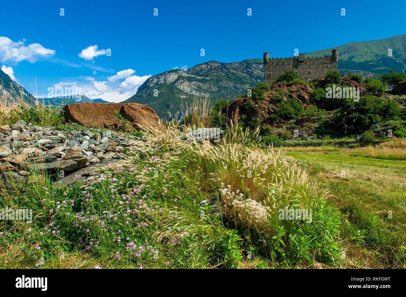 Italy Valle D'Aosta Chatillon Ussel Castle Stock Photo - Alamy