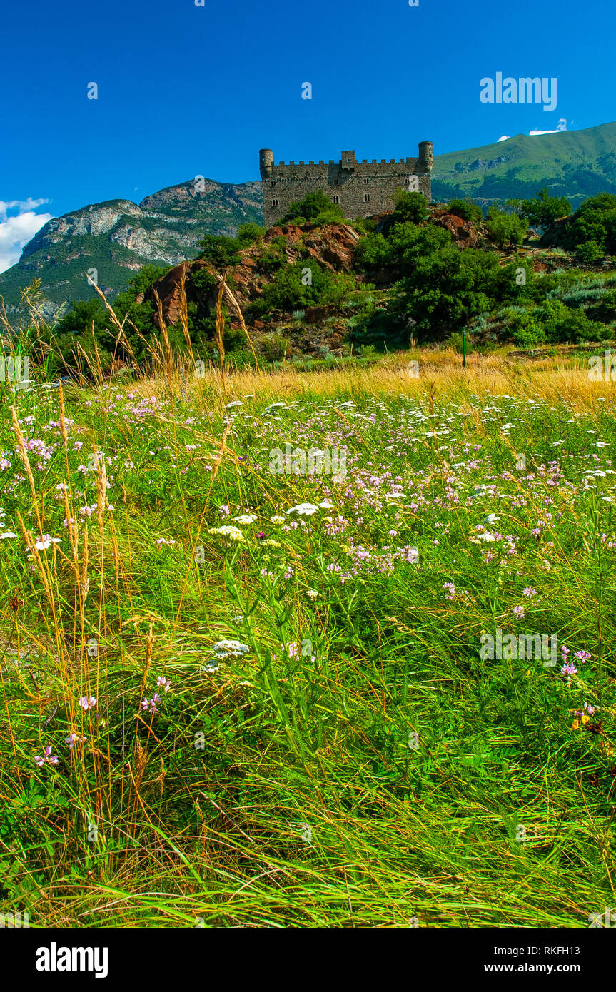 Italy Valle D'Aosta Chatillon Ussel Castle Stock Photo - Alamy