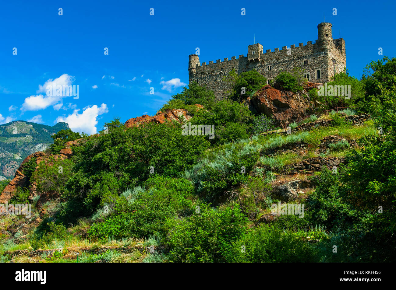 Italy Valle D'Aosta Chatillon Ussel Castle Stock Photo - Alamy