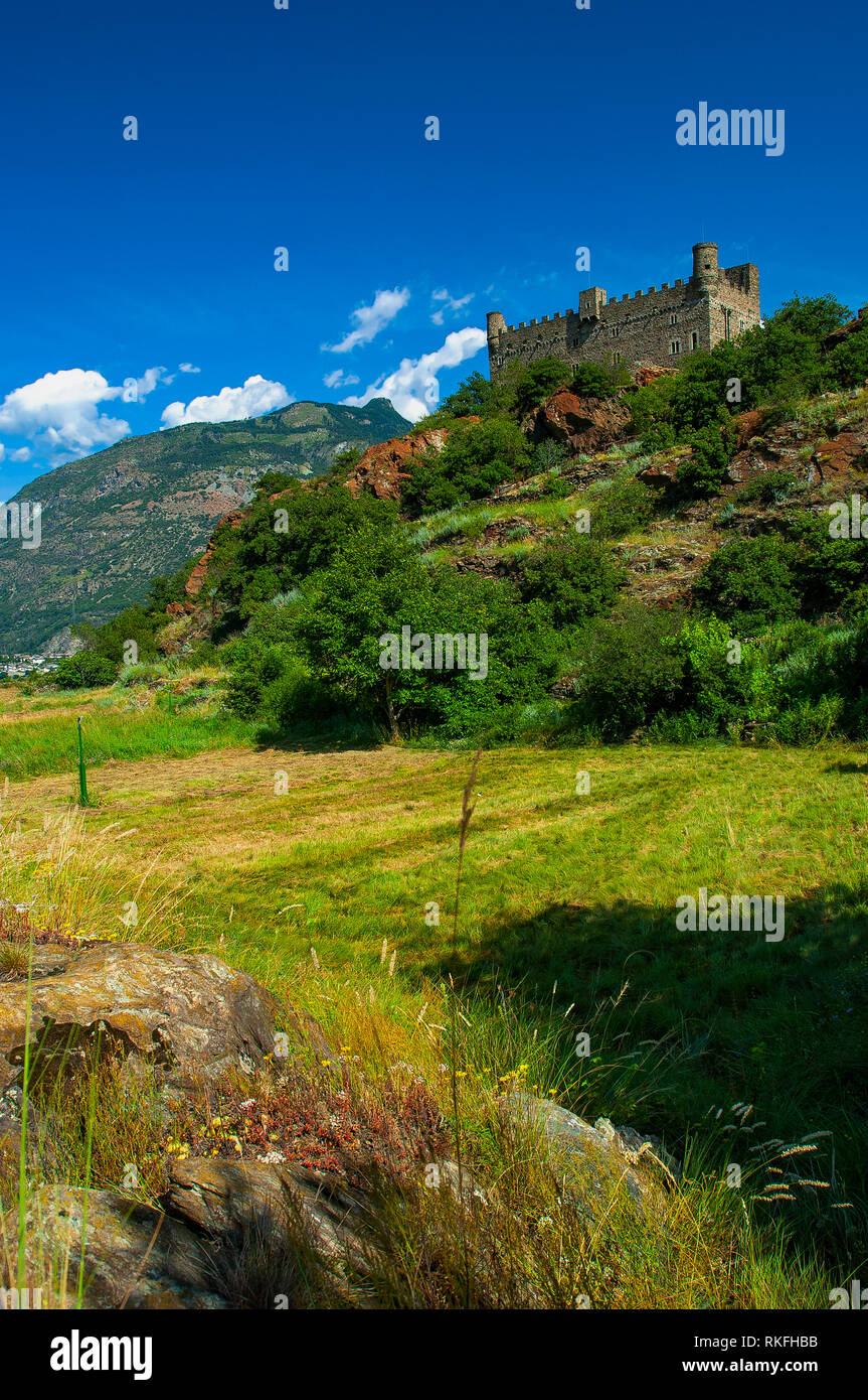 Italy Valle D'Aosta Chatillon Ussel Castle Stock Photo - Alamy