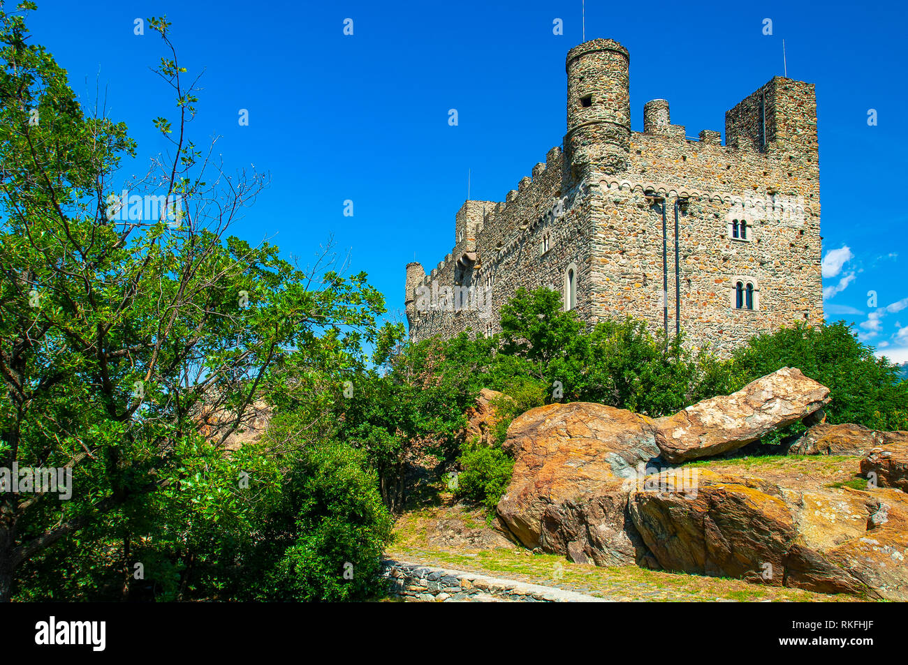 Italy Valle D'Aosta Chatillon Ussel Castle Stock Photo - Alamy