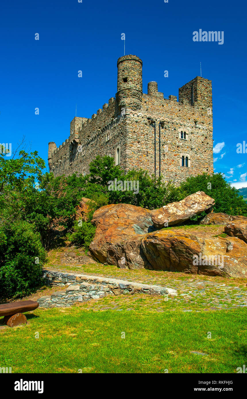 Italy Valle D'Aosta Chatillon Ussel Castle Stock Photo - Alamy