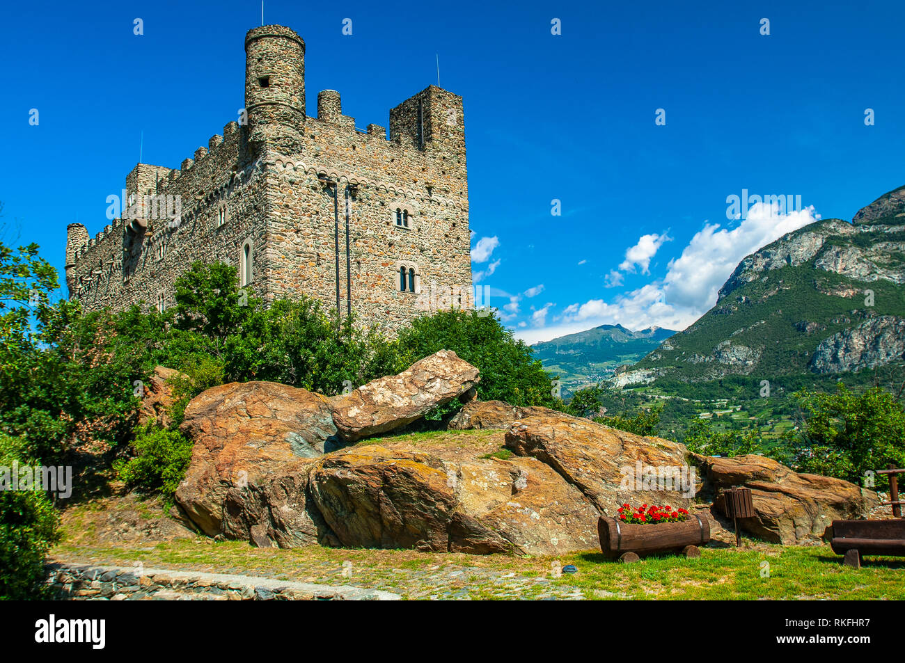 Italy Valle D'Aosta Chatillon Ussel Castle Stock Photo - Alamy