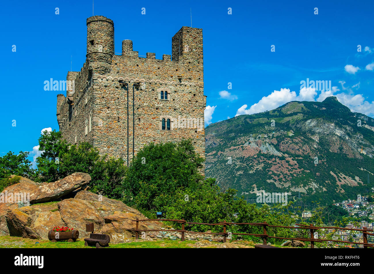 Italy Valle D'Aosta Chatillon Ussel Castle Stock Photo - Alamy