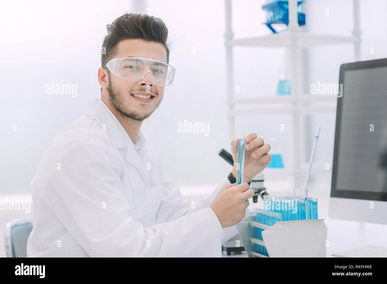 modern scientist in the workplace in the laboratory Stock Photo - Alamy