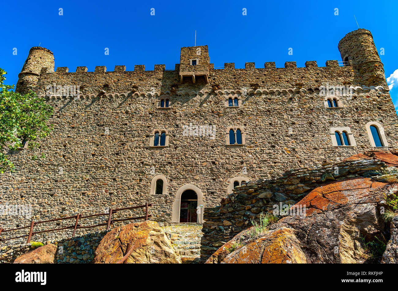 Italy Valle D'Aosta Chatillon Ussel Castle Stock Photo - Alamy