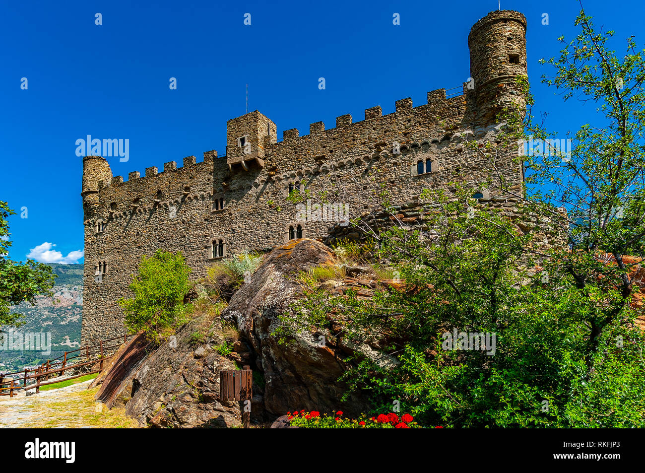 Italy Valle D'Aosta Chatillon Ussel Castle Stock Photo - Alamy