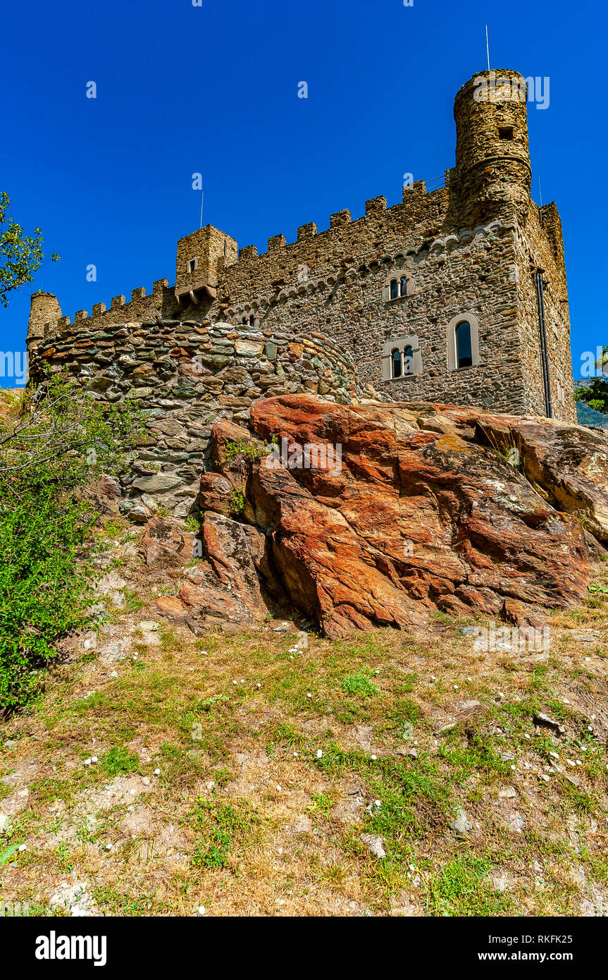 Italy Valle D'Aosta Chatillon Ussel Castle Stock Photo - Alamy