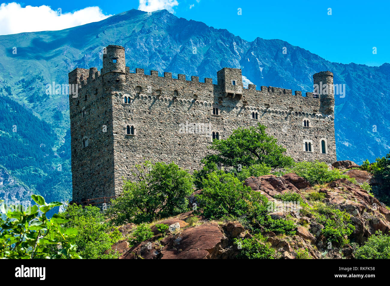 Italy Valle D'Aosta Chatillon Ussel Castle Stock Photo - Alamy