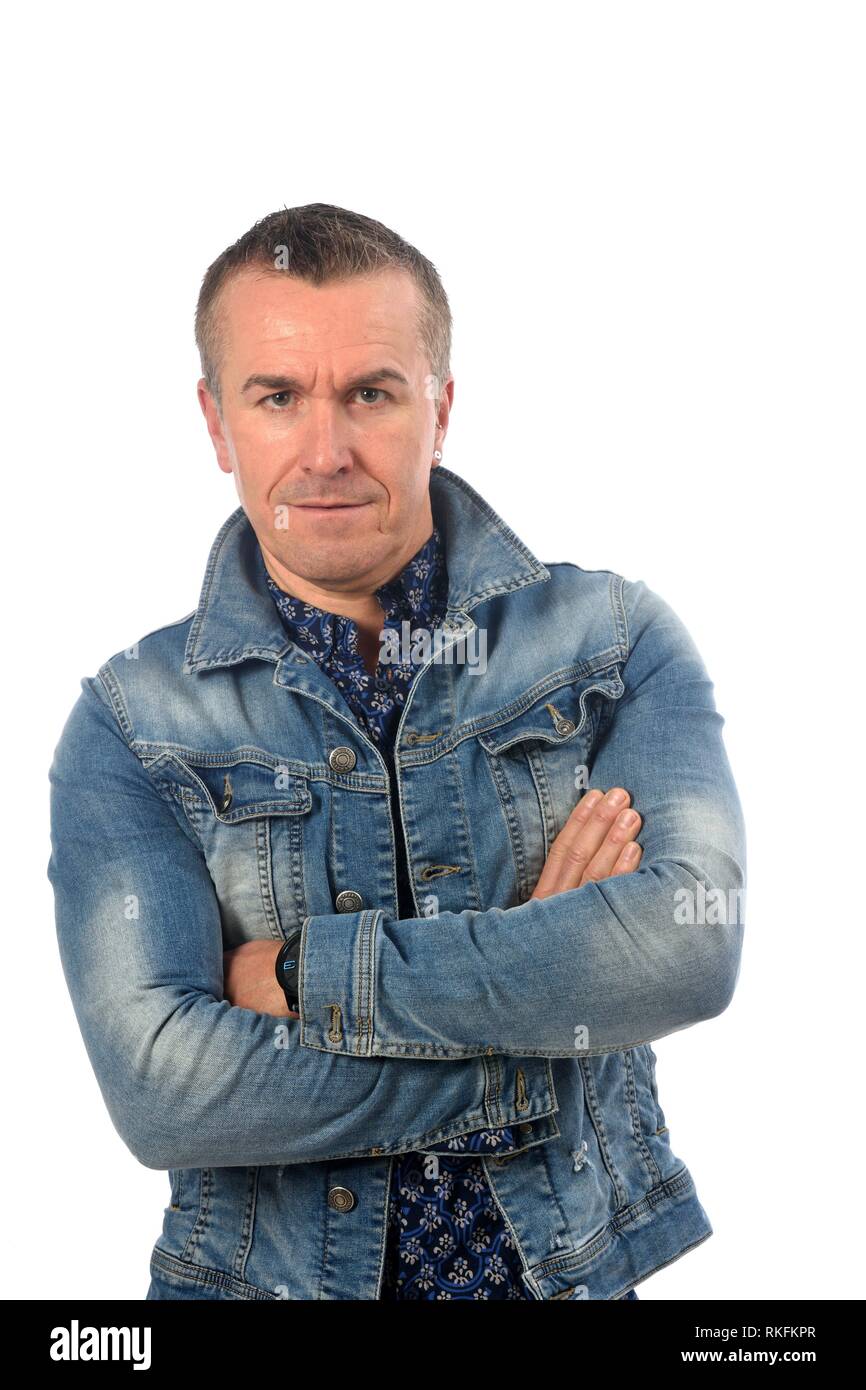 portrait of a man dressed in denim Stock Photo - Alamy