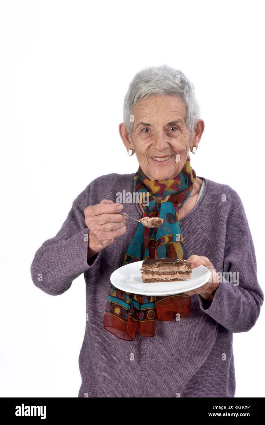 Old People Eating Cake