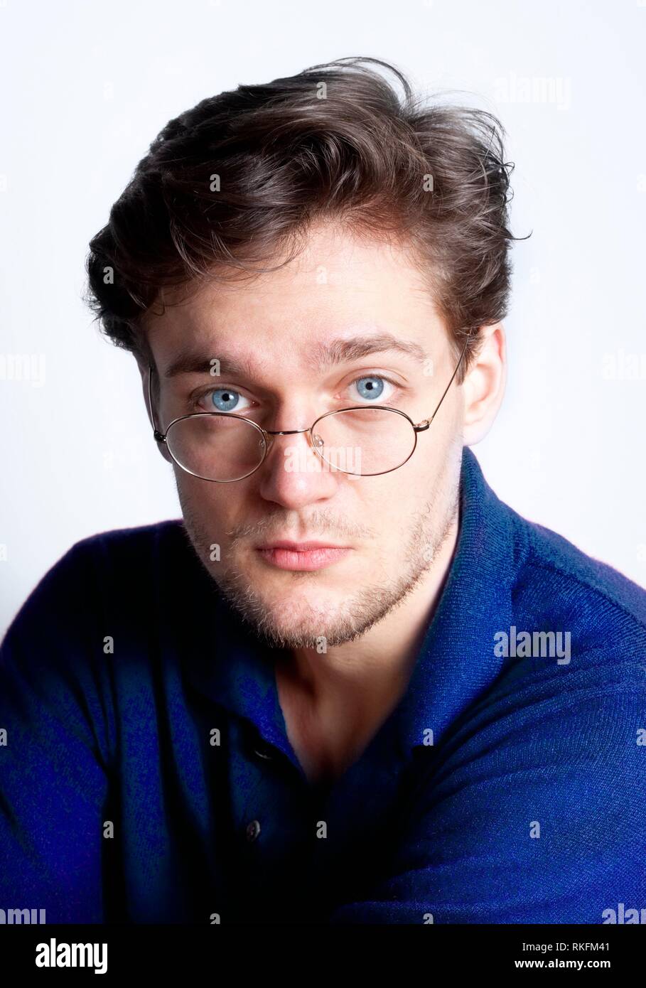 Handsome man blue eye hi-res stock photography and images - Alamy