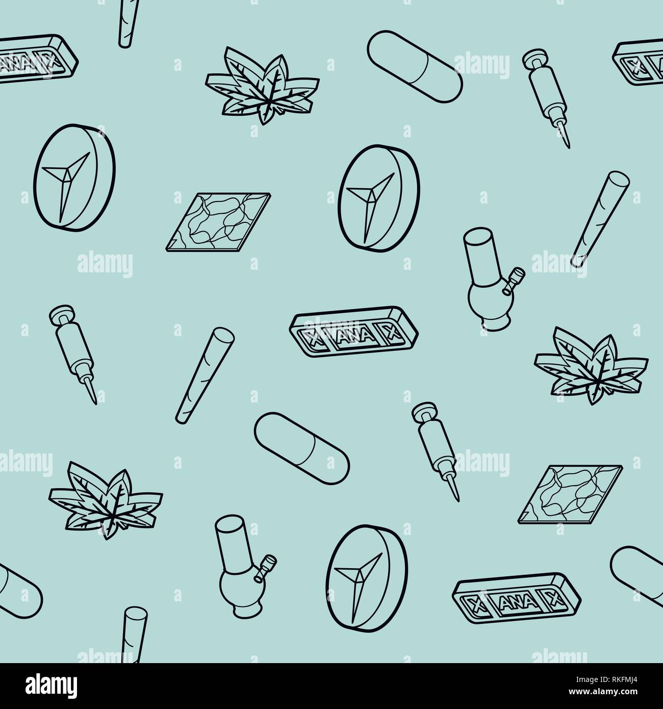 Drugs outline isometric icons pattern. Vector illustration, EPS 10 ...