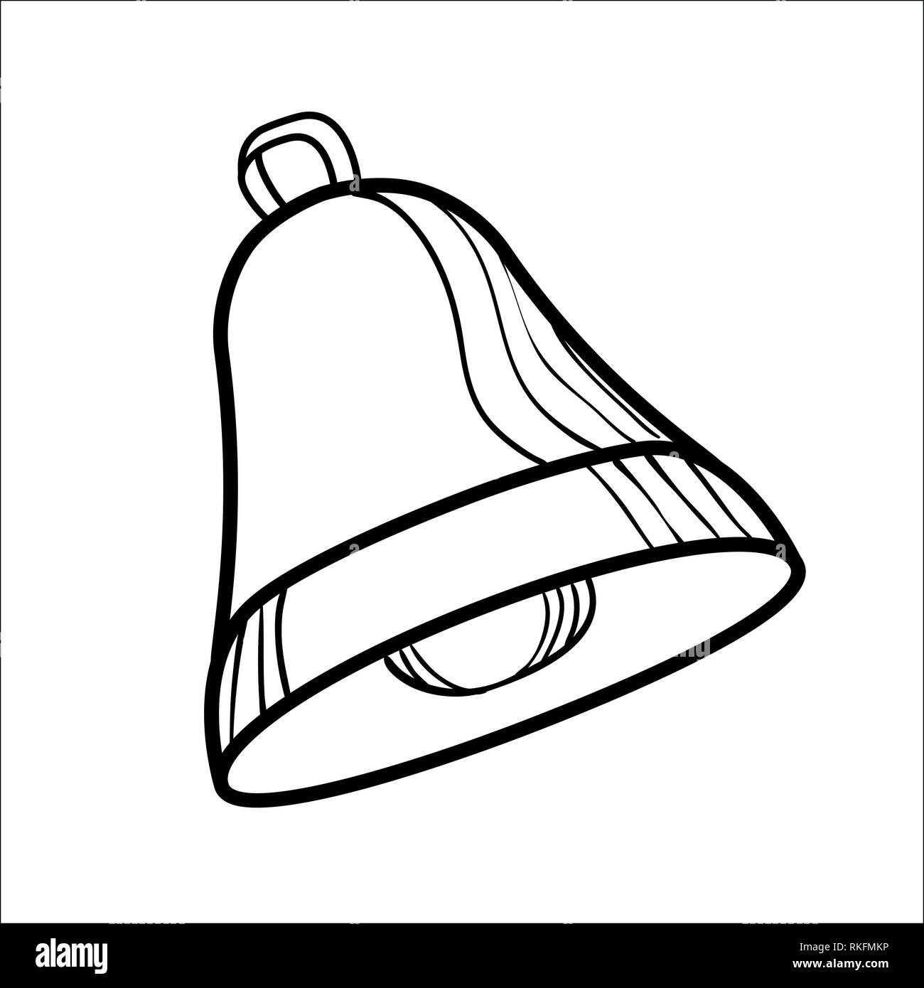 Sketch bell isolated on white background. Vector illustration, EPS 10 ...