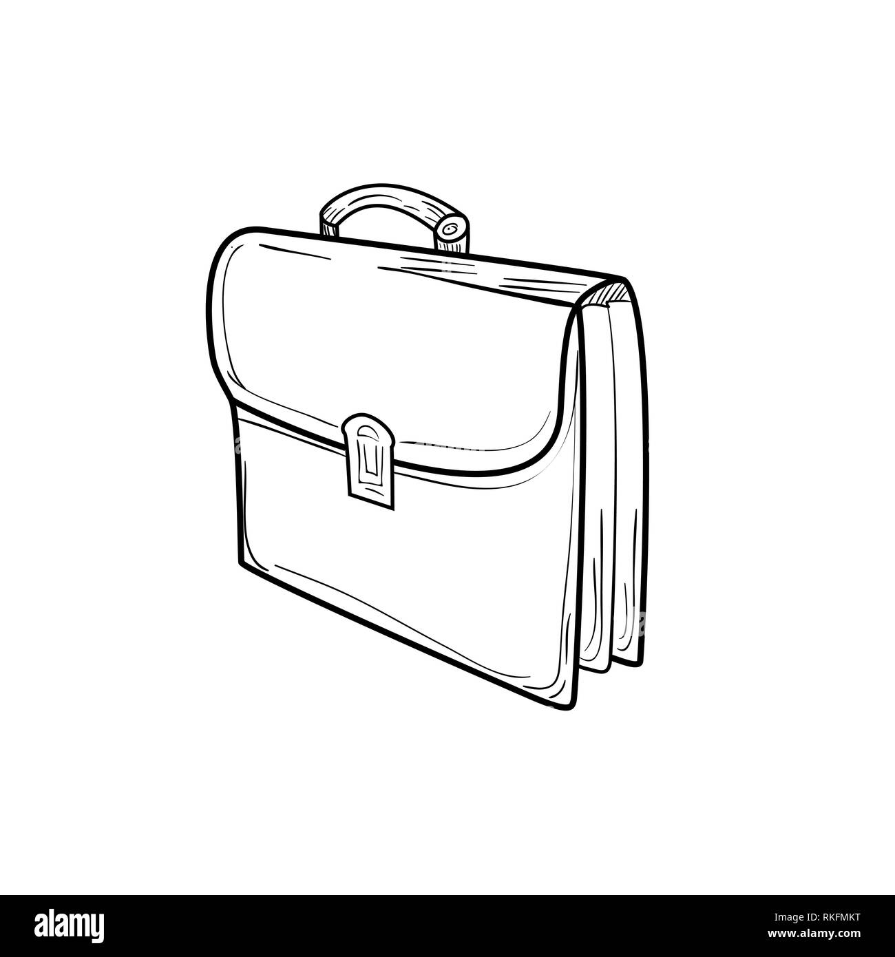 Briefcase sketch icon for web and mobile. Hand drawn vector dark grey ...