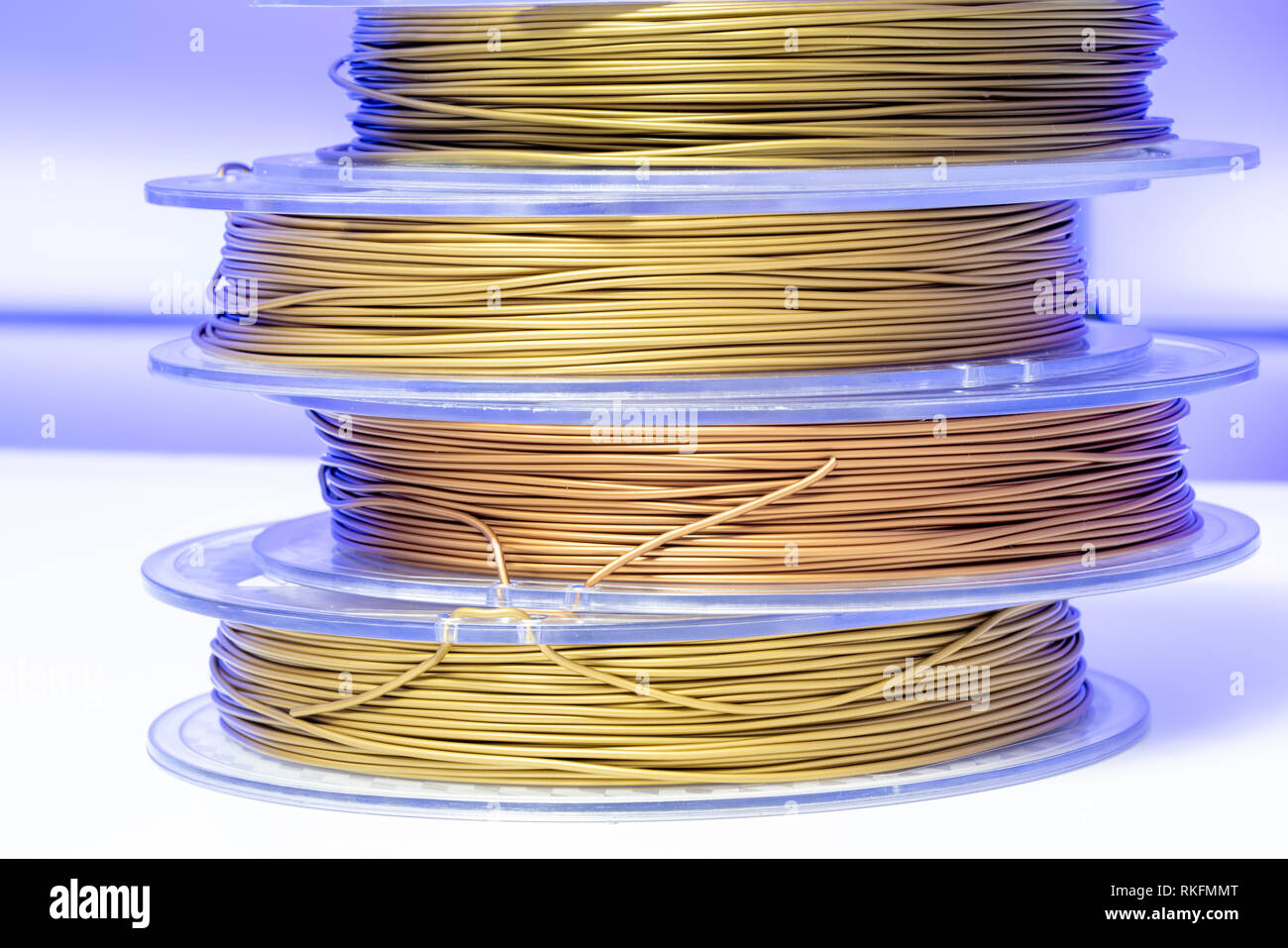 Spools of metallic PLA plastic filaments for 3D Printer Stock Photo - Alamy