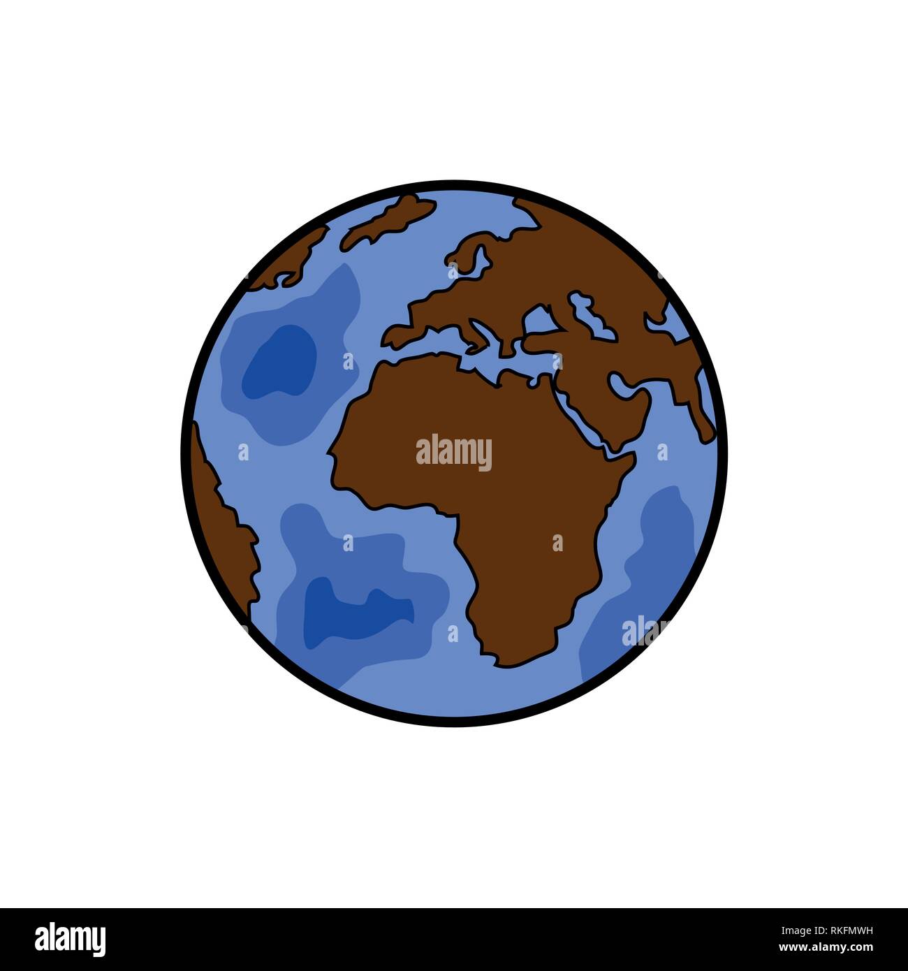 Hand Drawn Color Sketch Earth isolated illustration on white background ...