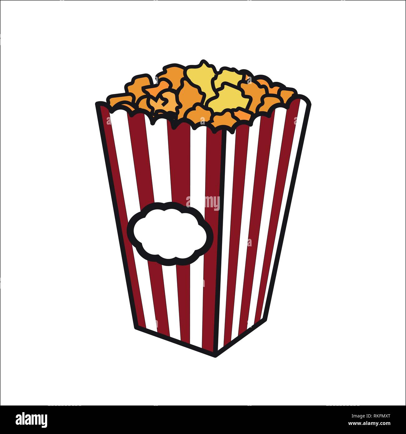 Vector illustration with Color sketch popcorn. Sketch design. Cinema ...