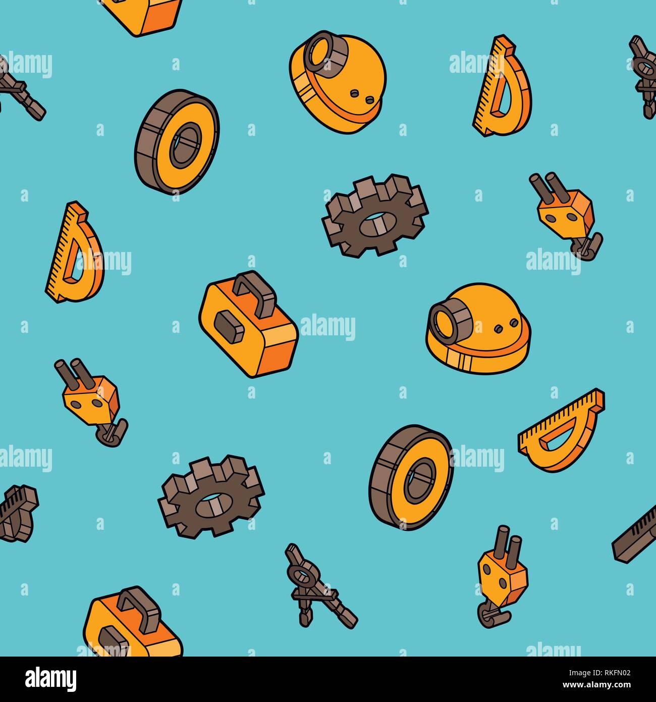 Engineering flat outline pattern. Construction Engineer. Vector ...