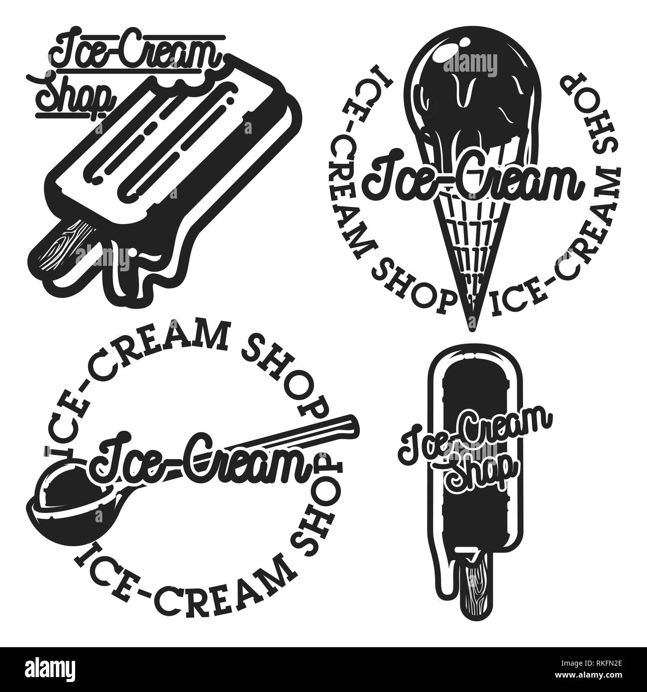 Ice cream signs vintage Black and White Stock Photos & Images - Alamy