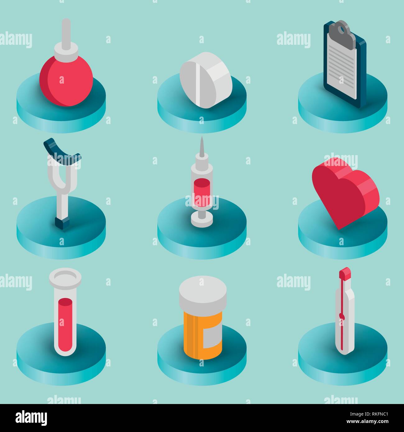 Medical flat isometric set. Health care. Vector illustration, EPS 10 ...