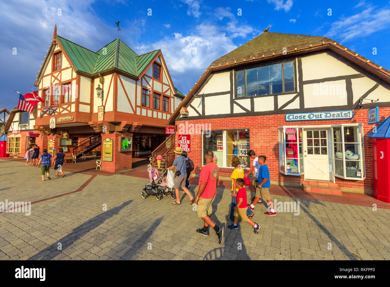 Solvang, California, United States - August 10, 2018: people tourists ...