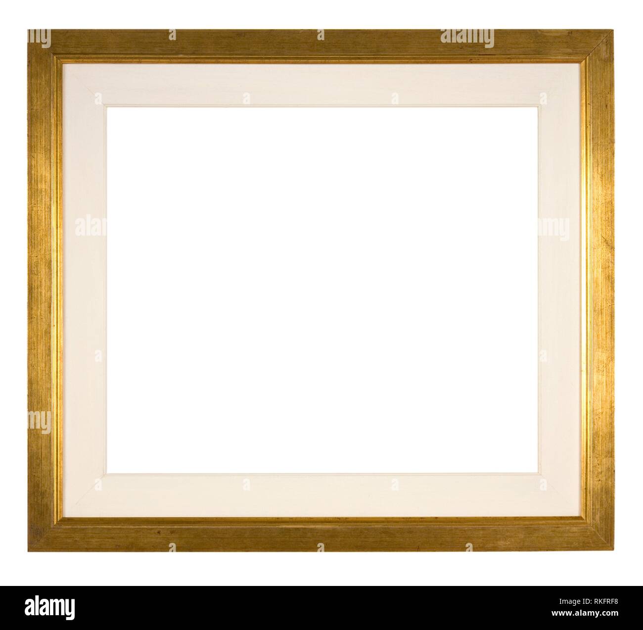 Large empty picture frame, distressed gold finish Stock Photo - Alamy