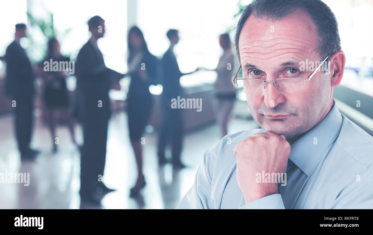 Portrait of a businessman psychologist - consultant on the background ...