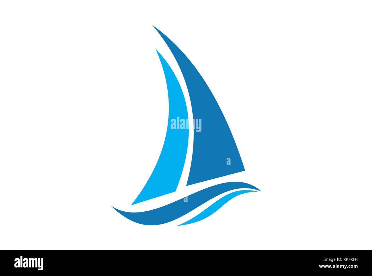 abstract sailboat waves logo icon vector concept flat design Stock ...