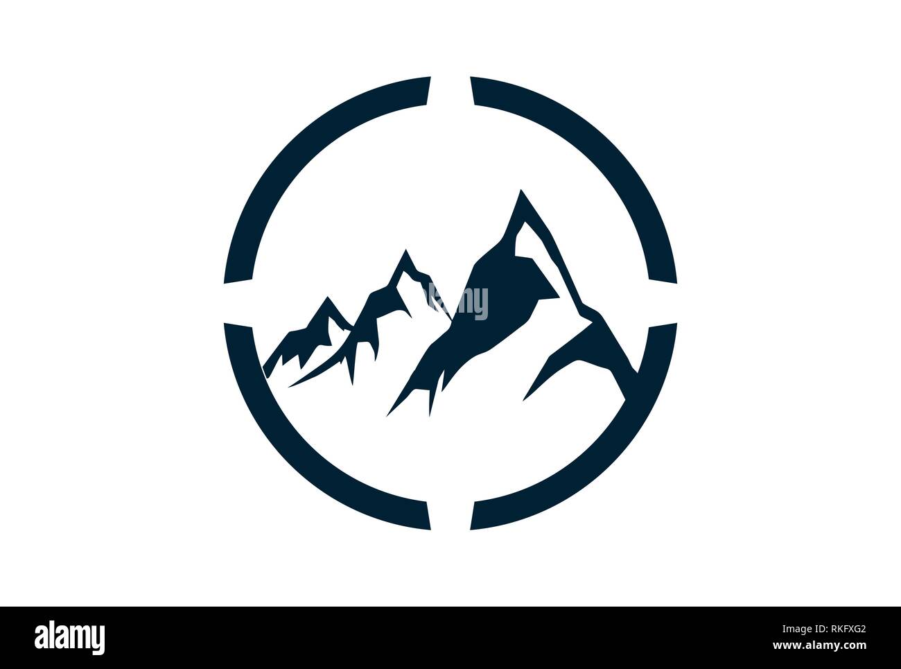 abstract three mountain logo icon vector concept flat design Stock ...
