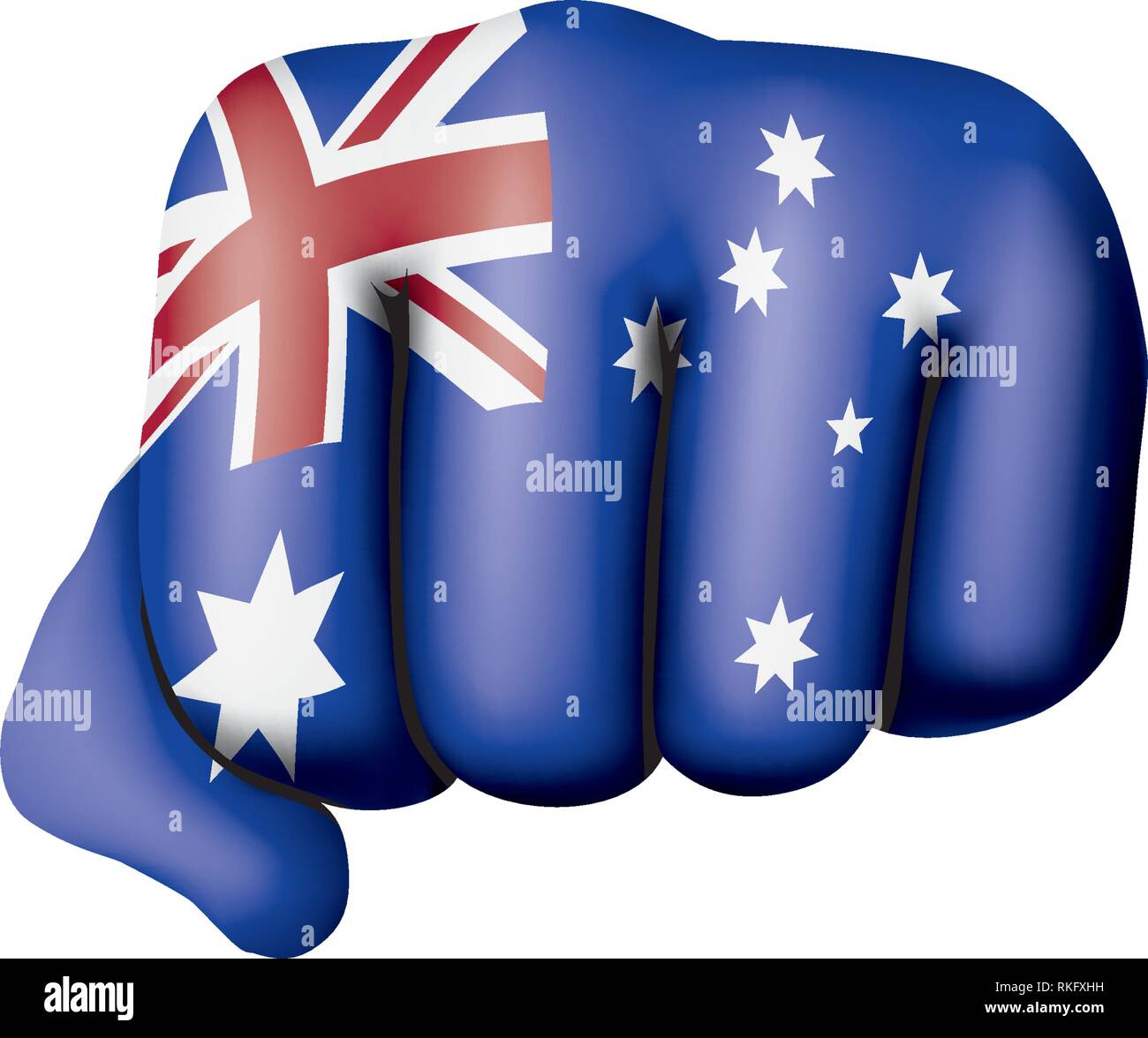 Australia flag on hand Stock Vector Images - Alamy
