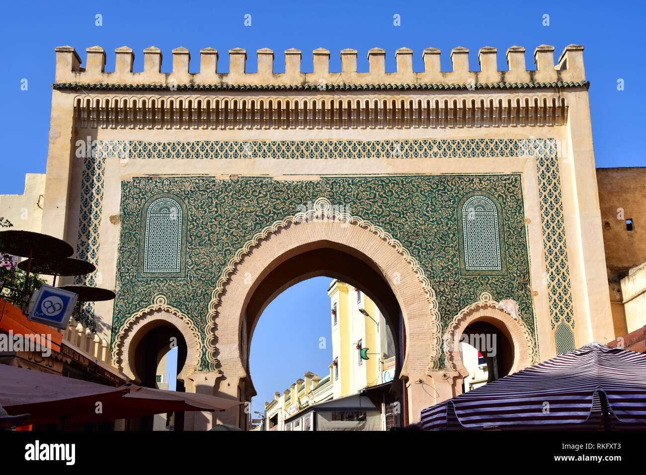 Bab Bou Jeloud, City Gate, Fez, Fès, Morocco Stock Photo - Alamy